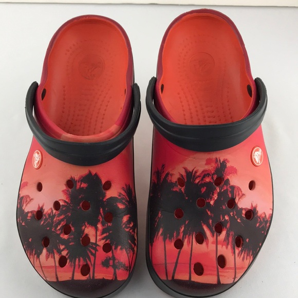 CROCS | Shoes | Crocs Banded Clog Palm Tree Sz W8 Used | Poshmark